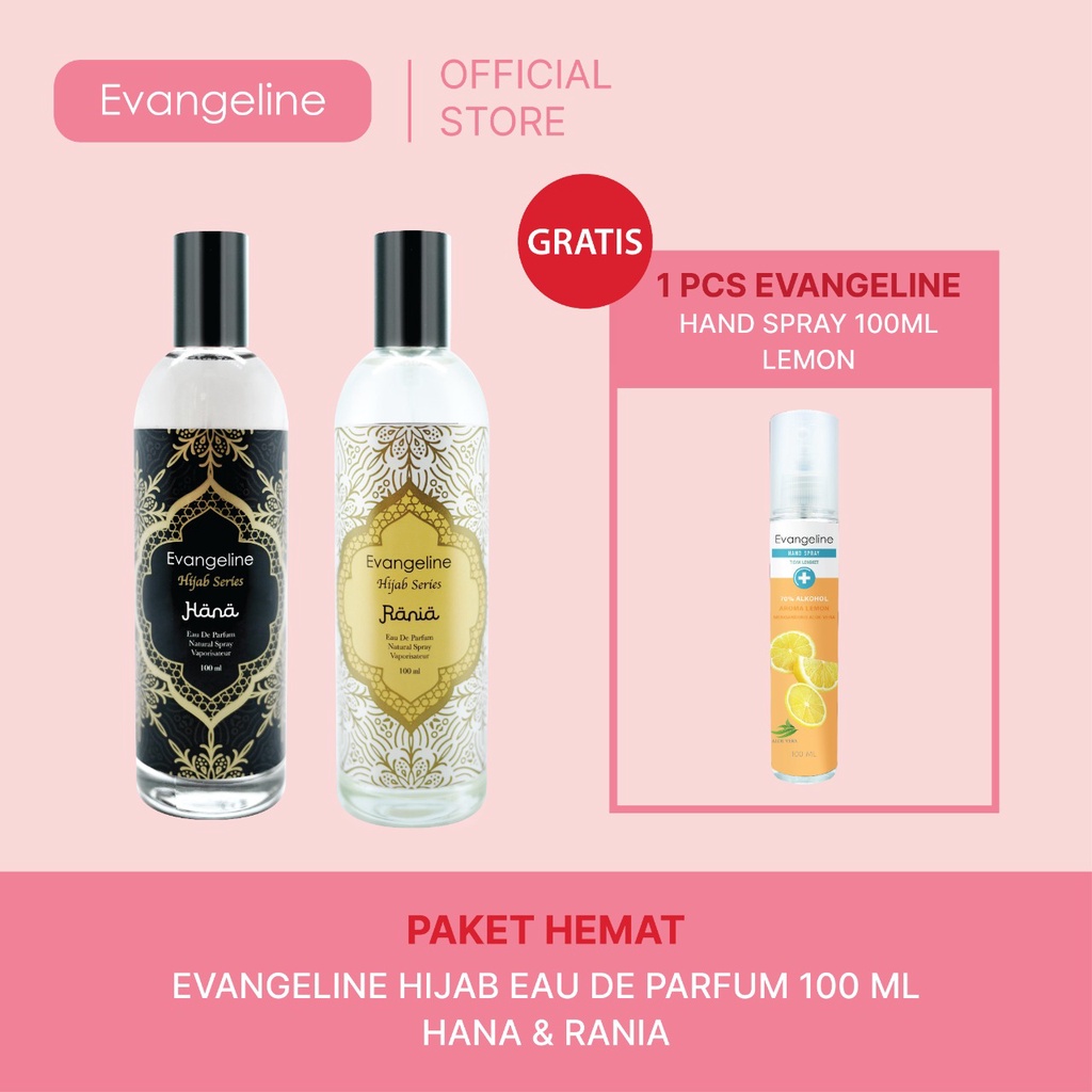 Jual Paket Bundle Evangeline Eau De Parfum Hana & Rania 100ml Get Free ...