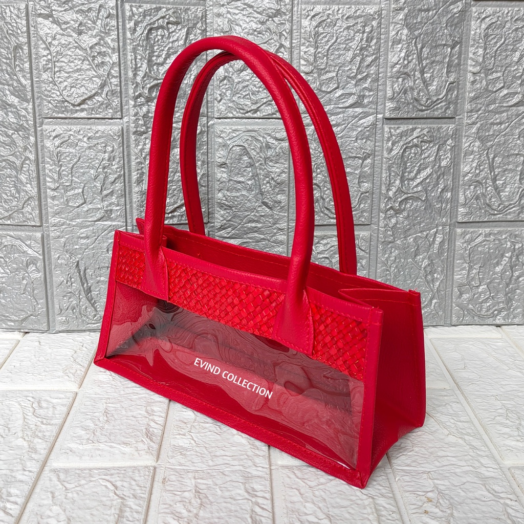 Jual Tas Parcel Anyaman Pandan (Merah) Ukuran 3 Toples Model Panjang ...