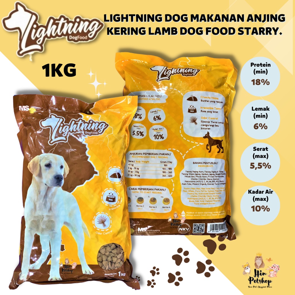 Jual Lightning Dog FRESHPACK 800GR Makanan Anjing Kering Lamb Dog Food ...