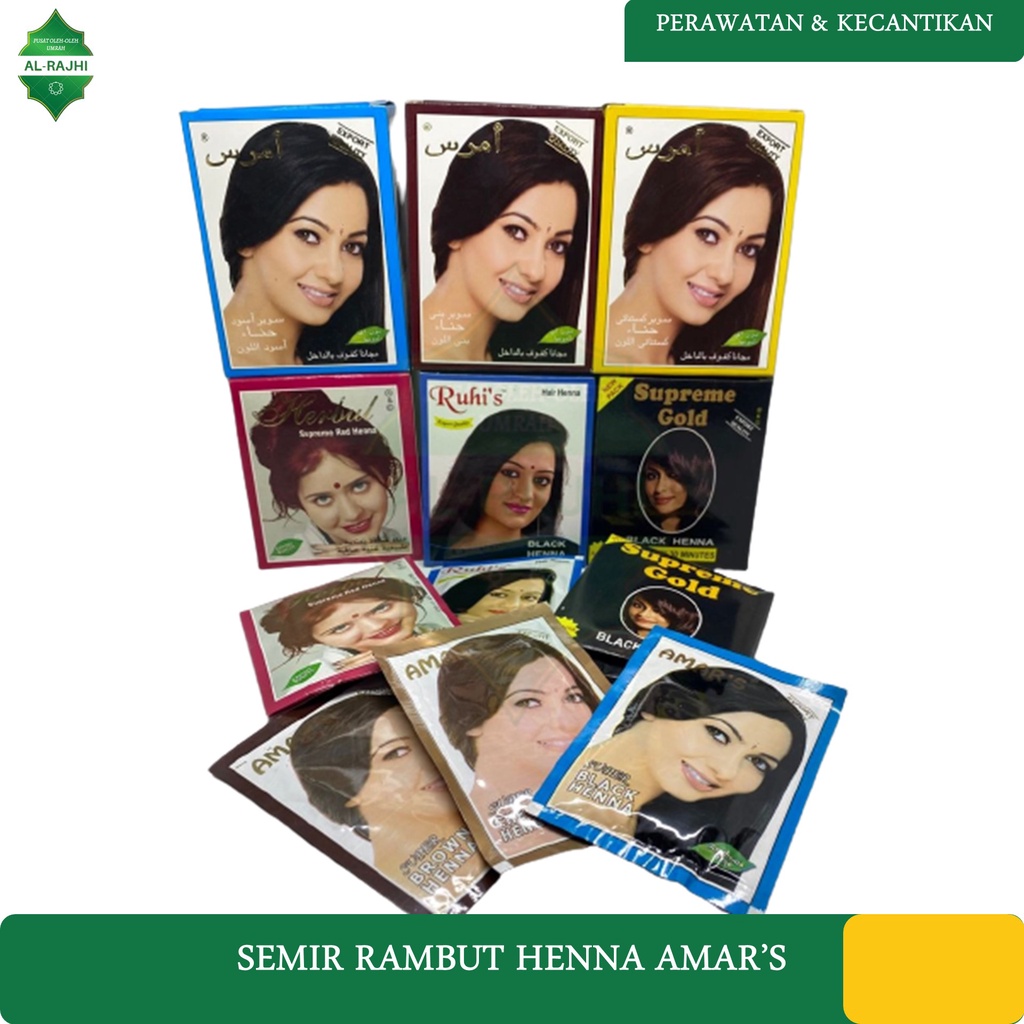 Jual New Produk Semir Rambut Henna Amar's 1 box isi 6 sachet | Shopee ...