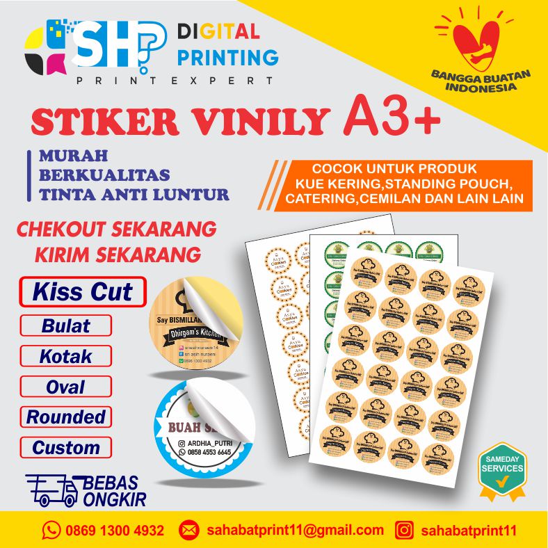 Jual Cetak Sticker Vinyl Lebel Kemasan Minuman makanan Murah | Shopee ...