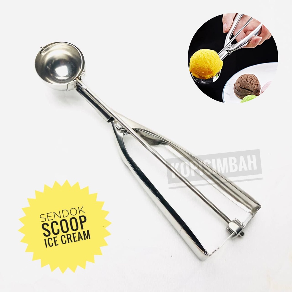 Jual Scoop Ice Cream Spoon Stainless Steel Rounded Sendok Sekop Cetakan Es Krim Skop Model Bulat ...