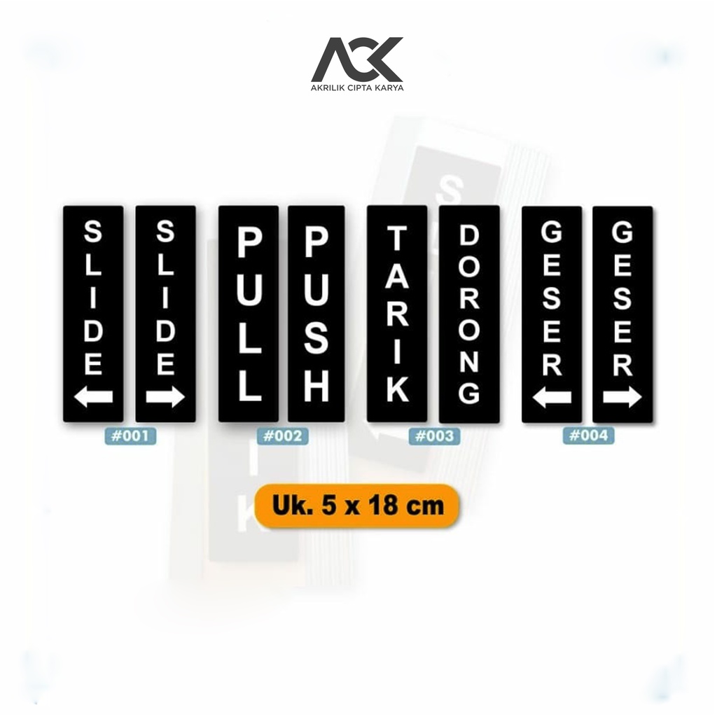 Jual AKRILIK SIGN BOARD PINTU / TARIK DORONG / PAPAN TANDA PULL PUSH ...