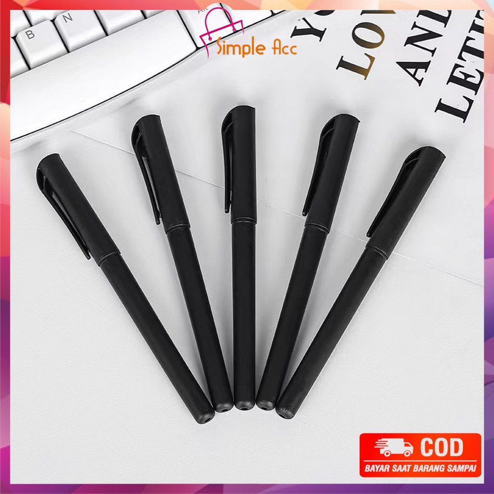 Jual DO-A45 Pulpen Hitam 0.7mm Motif Polos Tinta Hitam Simple Ballpoint ...
