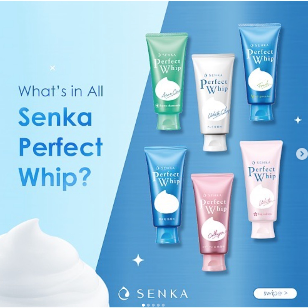 Jual SENKA ALL VARIANT Perfect Whip & Perfect Gel Facial Foam 50g 100g ...