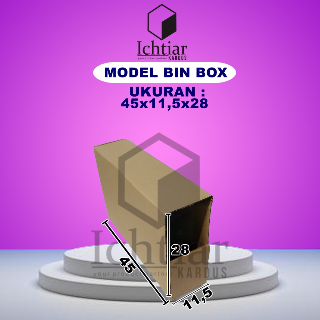 Jual Karton / Kardus / Box Bin Ukuran 45x11,5x28 Cm | Shopee Indonesia