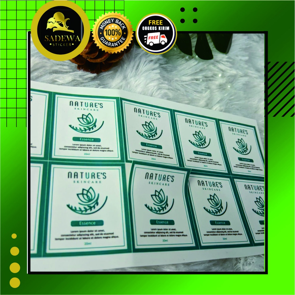 Jual Stiker Label Skincare Kotak Persegi Stiker Kecantikan Free Design ...
