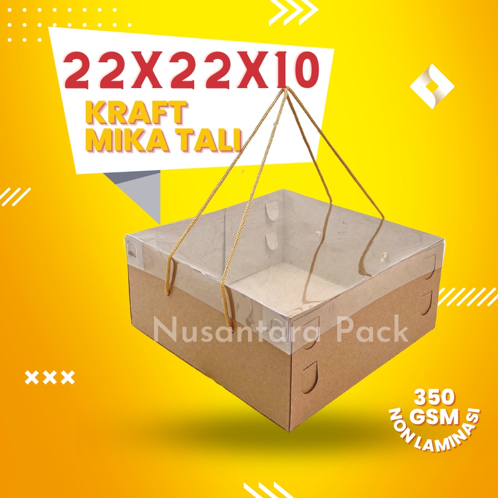 Jual Dus Kraft Mika Tali Box Kue Tart Cake Roti Hampers Kotak Kemasan ...