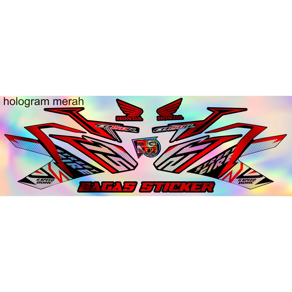Jual Striping cb150r hologram v2 ,lis sticker cb HITAM MERAH PUTIH 2015 ...