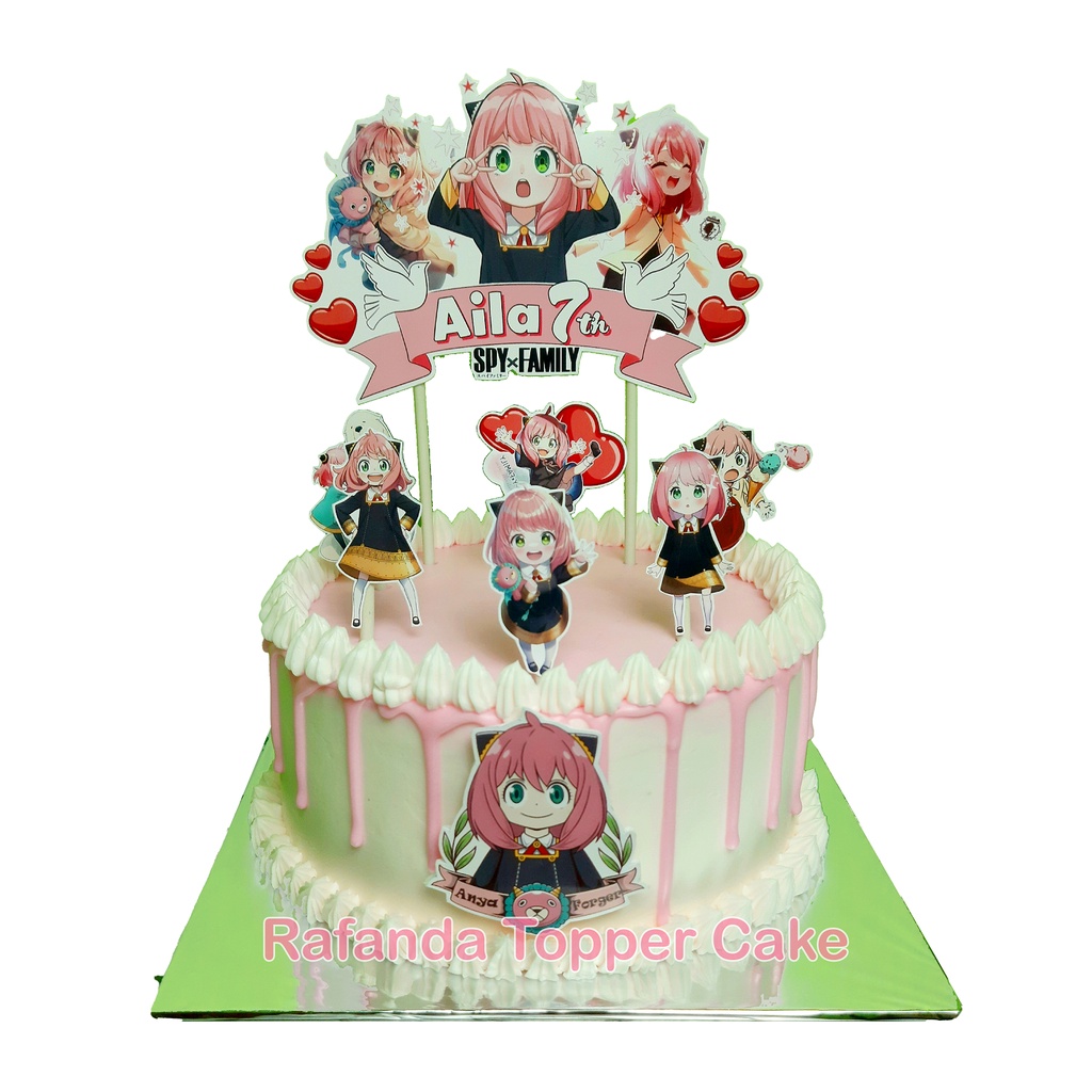 Jual Topper kue ulang tahun toper ultah Spy X Family Anya Forger custom ...