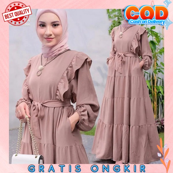 Jual Baju Gamis Wanita Dewasa Jubah Wnta Sari Pakaian Gms Polos Busana Pesta Kondangan Games ...