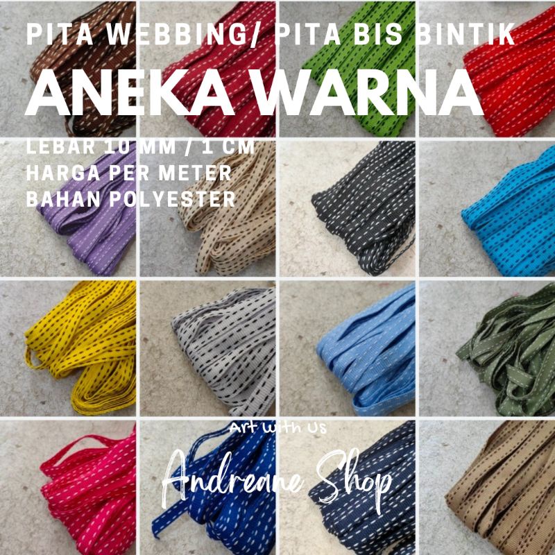 Jual Pita Tali Webbing Polyester 1cm (per 1 meter)– Multifungsi, Kuat ...