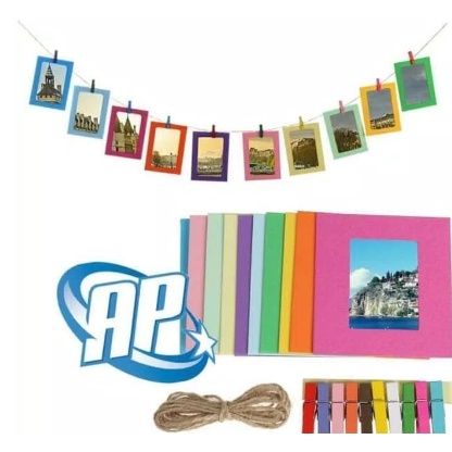 Jual Frame Gantung Ukuran 4R Isi 7 pcs Warna Warni Plus Tali dan ...