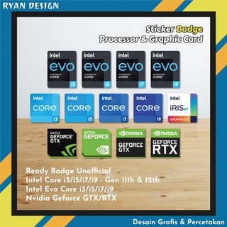 Jual Sticker Logo Intel Core i3 i5 i7 Gen 11 Gen 12 Sticker Nvidia ...