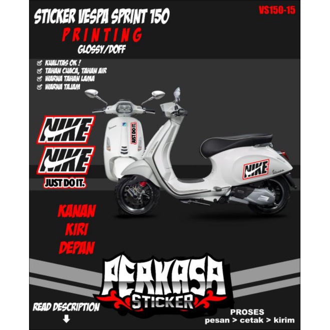 Jual sticker vespa sprint 150 printing NIKE (vs150-15) perkasa sticker ...
