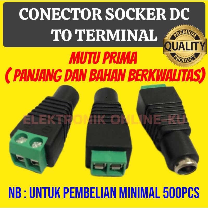 Jual CONECTOR SOCKET DC TO TERMINAL (PEMBELIAN MINIMAL 500PCS) | Shopee ...