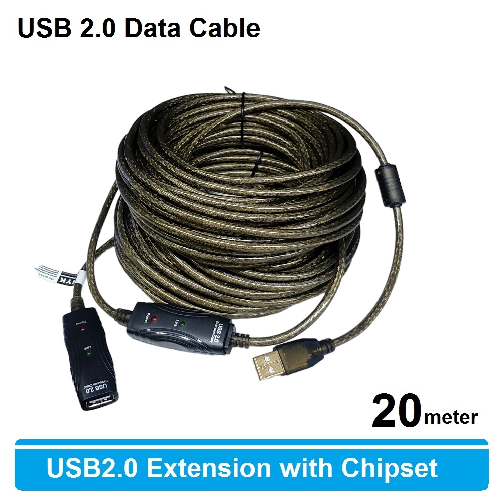 Jual Kabel USB 2.0 Extender with Chipset Extension 20M | Shopee Indonesia