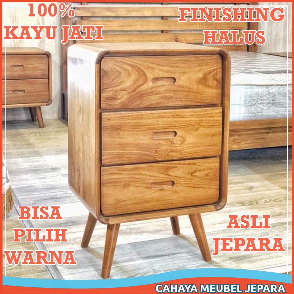 Jual Lemari Laci Susun Minimalis Retro Kayu Jati 3 Laci Harga Murah ...