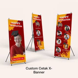 Jual WDPrint X Banner Stand Custom Ukuran 60x160 cm Wisuda Wedding ...