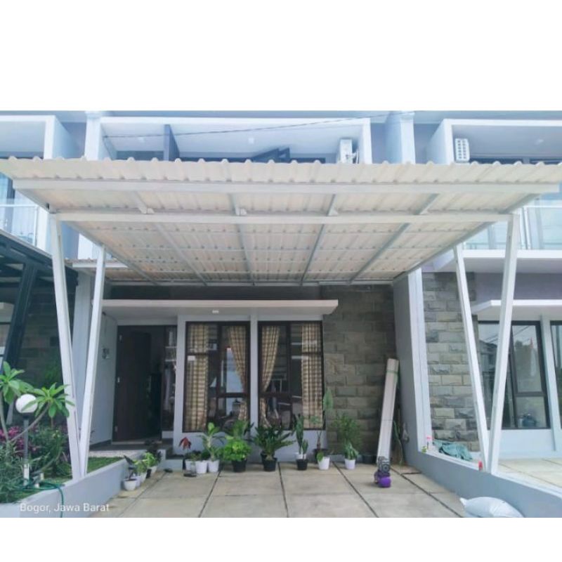Jual Kanopi Baja Ringan Atap Alderon Rs Twinwall + Cat Terpasang Kanopi ...