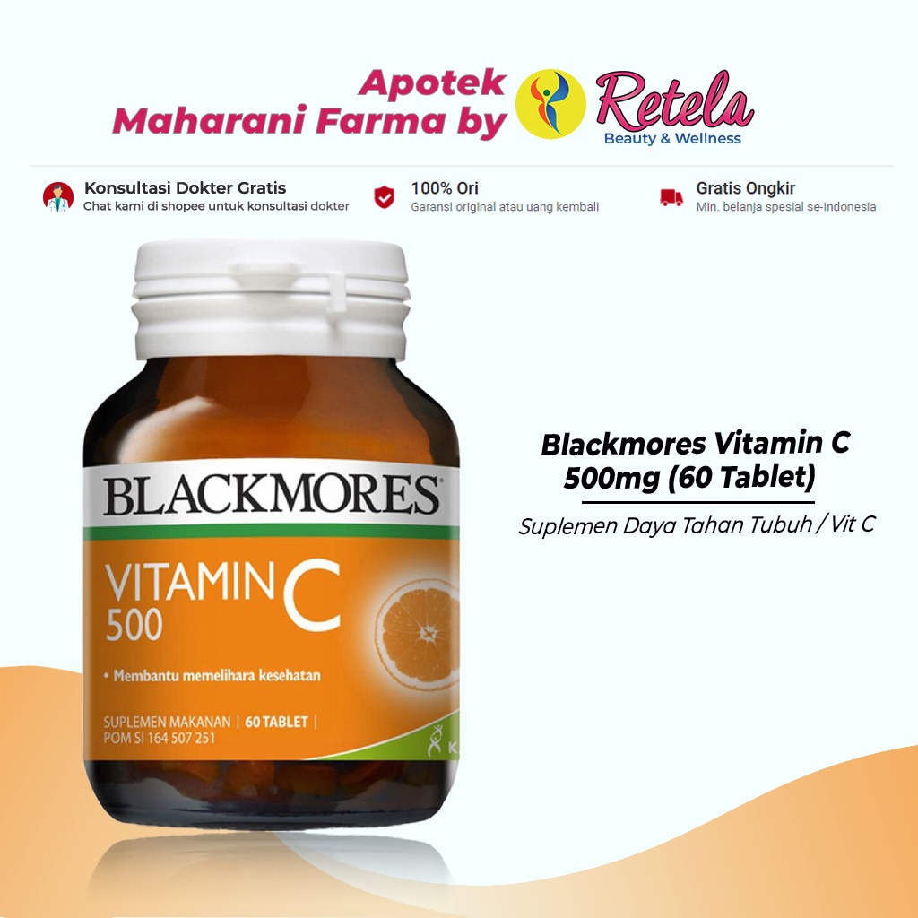 Jual Blackmores Vitamin C 500 1 Botol 60 Tablet / Suplemen Daya Tahan Tubuh | Shopee Indonesia