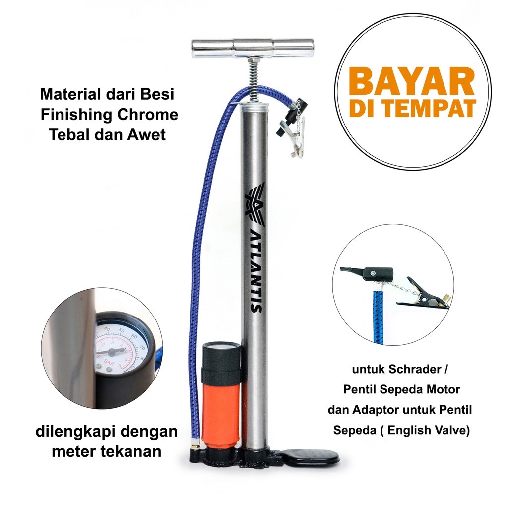 Jual Pompa Angin Ban Sepeda dan Motor Kompa Speda dengan Tabung Manual ...
