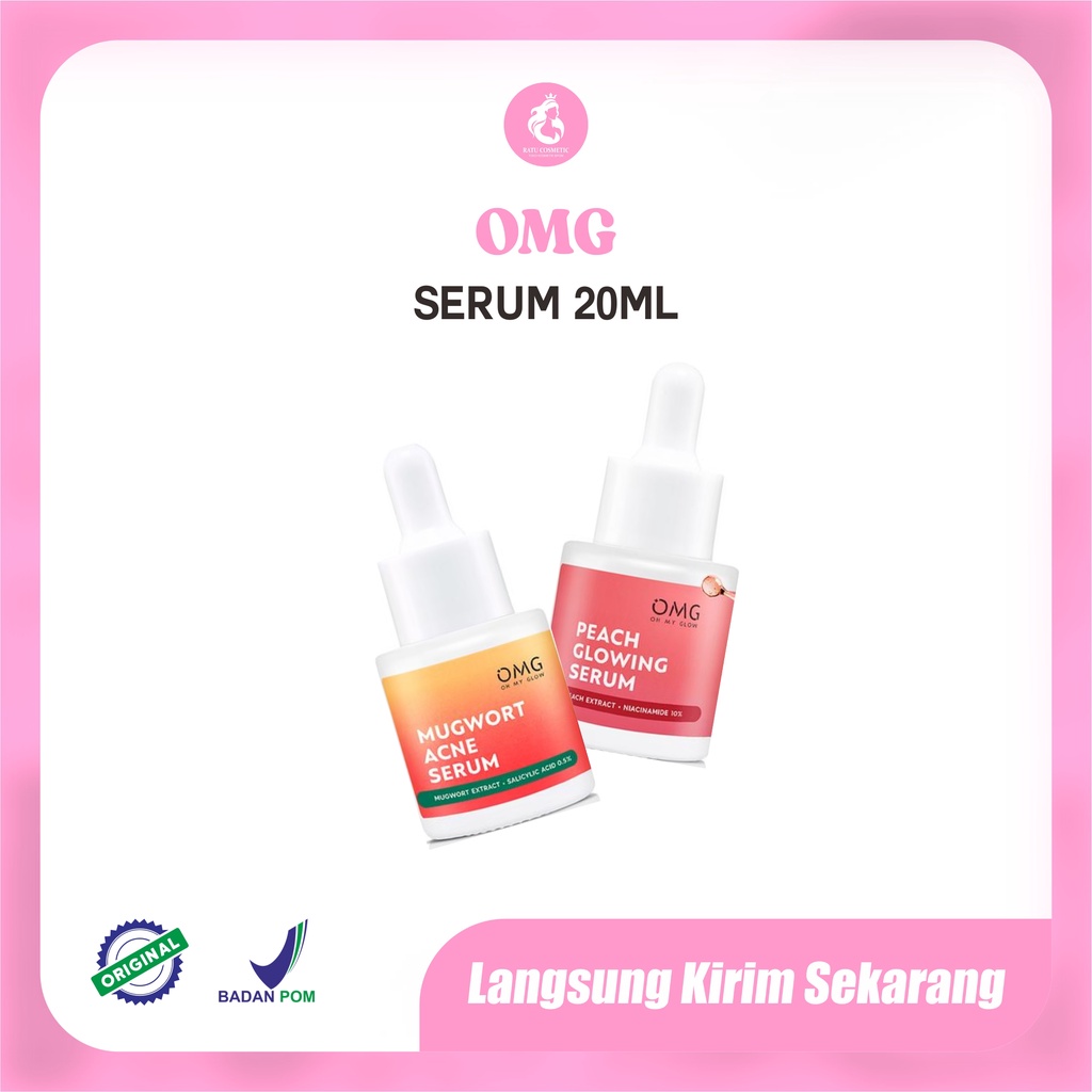 Jual OMG OH MY GLOW PEACH /MUGWORT ACNE /GLOWING SERUM 20ML | Shopee Indonesia