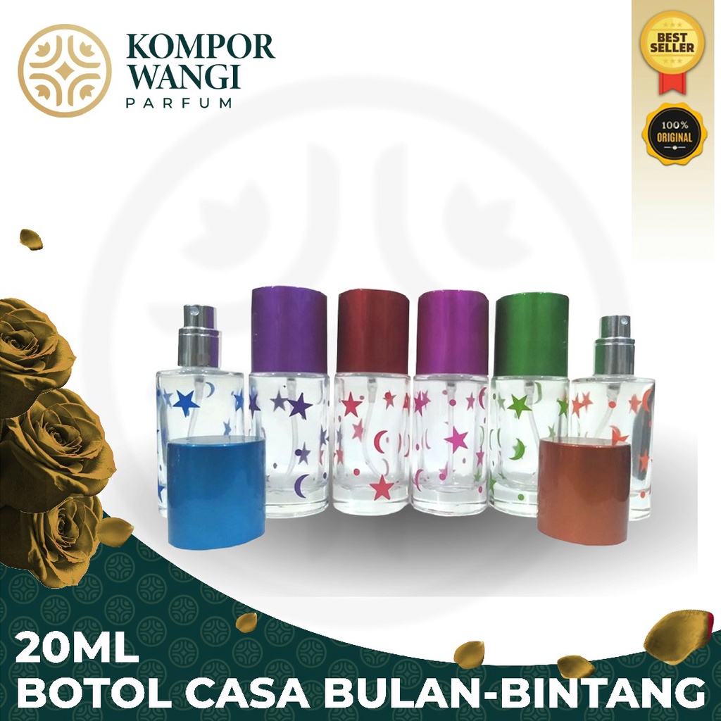 Jual BOTOL CASA MOTIF BULAN-BINTANG 20 ML BOTOL PARFUM KOSONG SPRAY ...