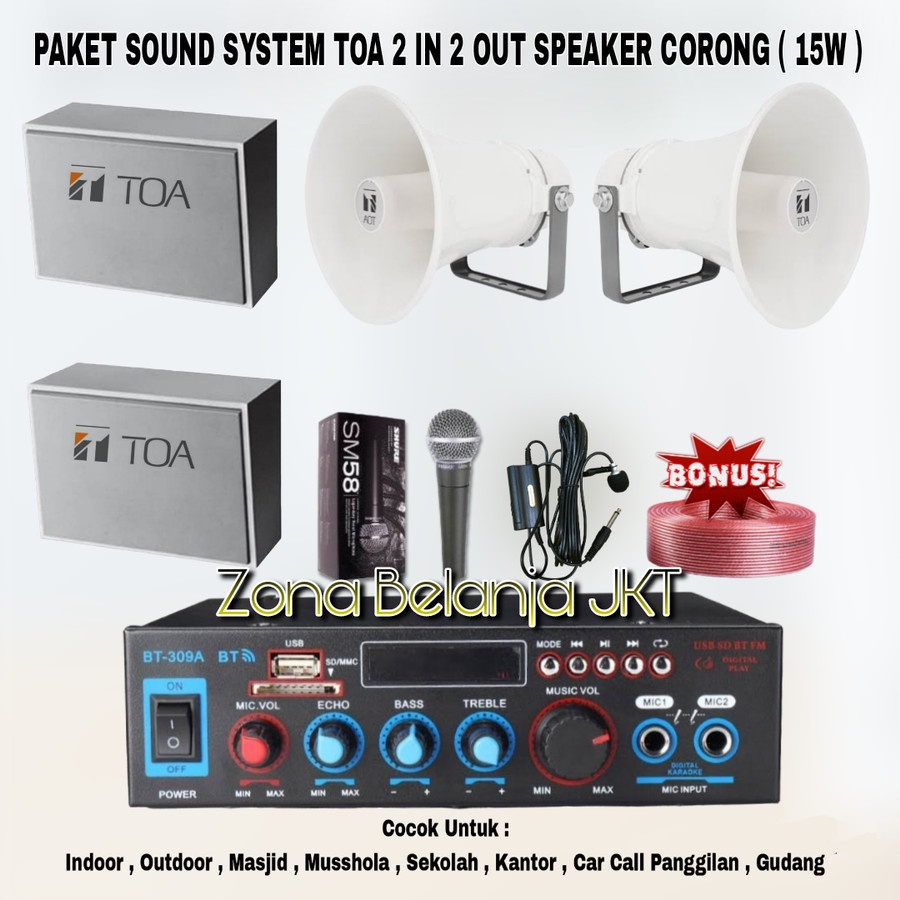 Jual PAKET SOUND SYSTEM TOA MASJID MUSSHOLA 2 IN 2 OUT SPEAKER CORONG ...
