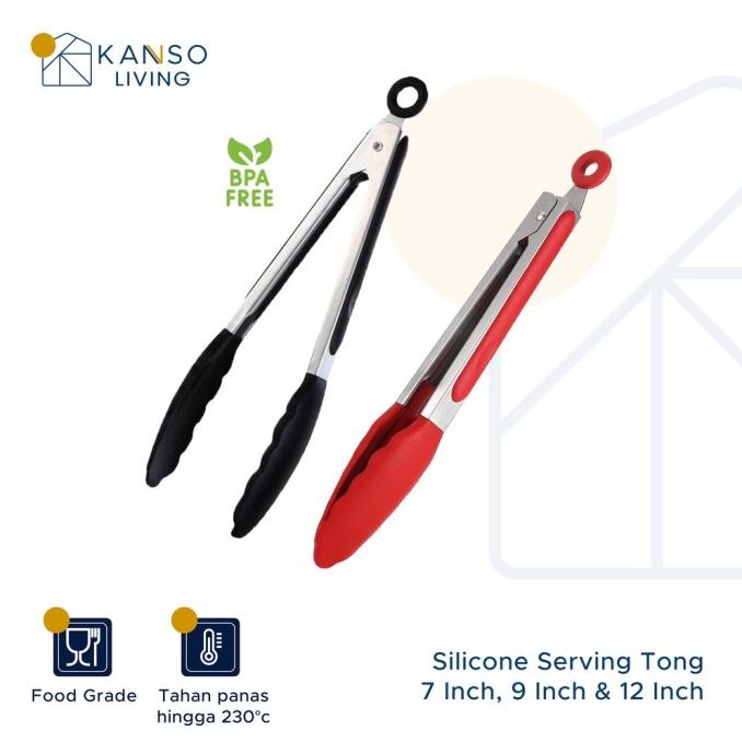 Jual Kanso Living Silicone Serving Tong Food Tong Capitan Makanan ...