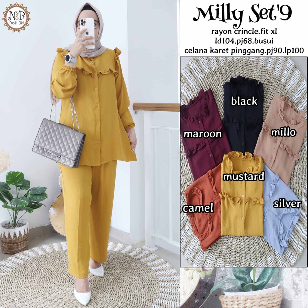 Jual Setelan Crinkle / One set wanita / Setelan crinkle /One set Milly ...