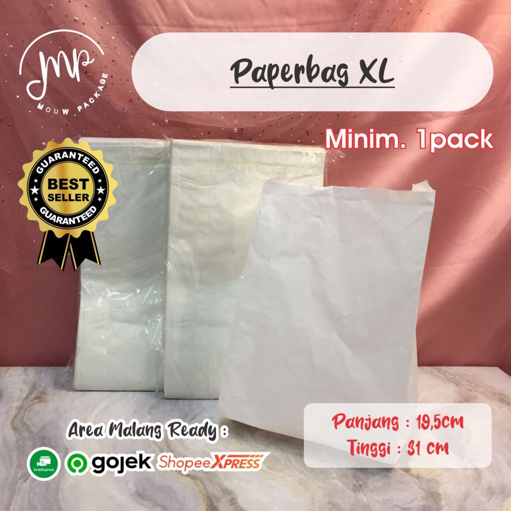 Jual PAPER BAG POLOS XL JUMBO / KEMASAN KERTAS / WADAH SAYUR / KANTONG ...