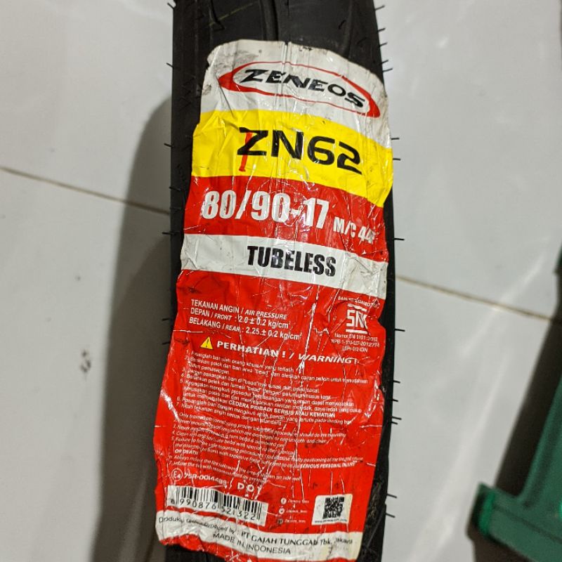 Jual Ban Luar Tubeless Zeneos ZN62 80/90-17 Sepeda Motor | Shopee Indonesia