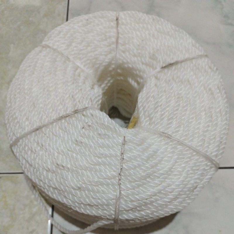 Jual 1 Roll Tali Tambang Ukuran 5mm -+200Meter Nilon Plastik PE Putih ...