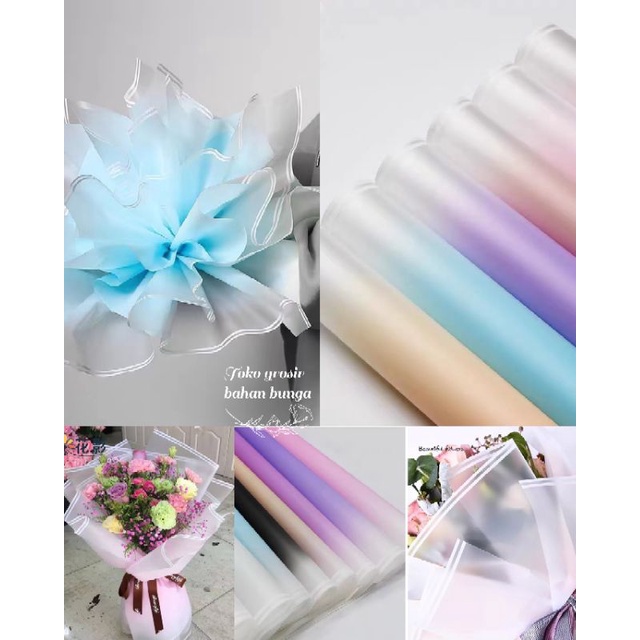 Jual 1 Lembar Kertas Buket Motif Gradasi Cellophane Gradient Colour ...