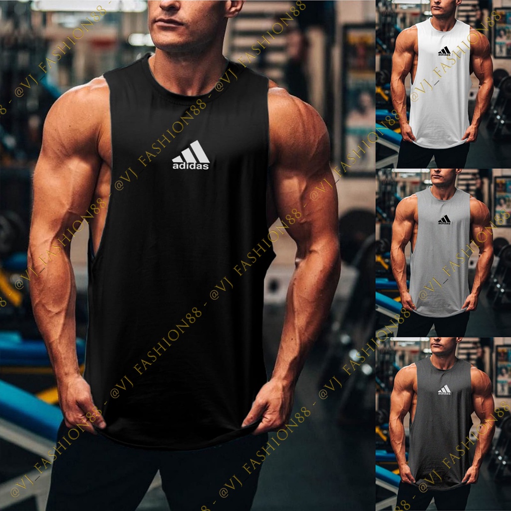 Jual SINGLET PRIA LOW CUT / DEEP CUT GYM FITNES | Shopee Indonesia