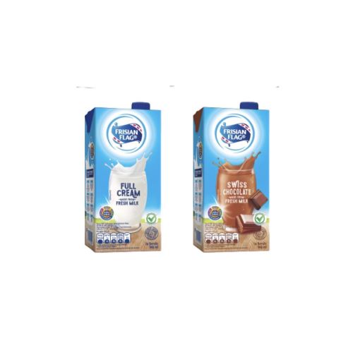 Jual Frisian Flag Family UHT Full Cream 946 ml + Frisian Flag Family UHT Swiss Chocolate 946ml ...
