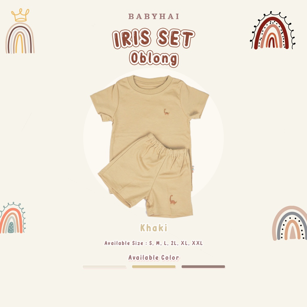 Jual BABY HAI Iris Set Setelan Oblong Baju Pendek Celana Pendek - Seri Coklat | Shopee Indonesia
