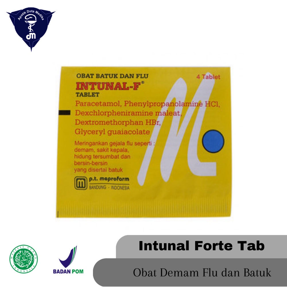 Jual INTUNAL FORTE 4 TABLET - OBAT DEMAM BATUK PILEK DEWASA/OBAT DEMAM ...