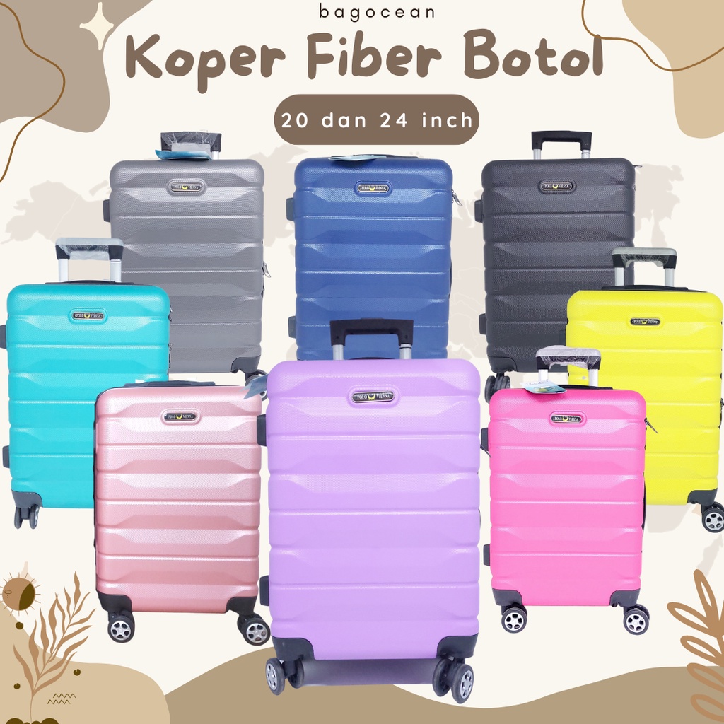 Jual Koper FIBER Polo Vienna Motif GARIS + TEMPAT BOTOL Portable ...