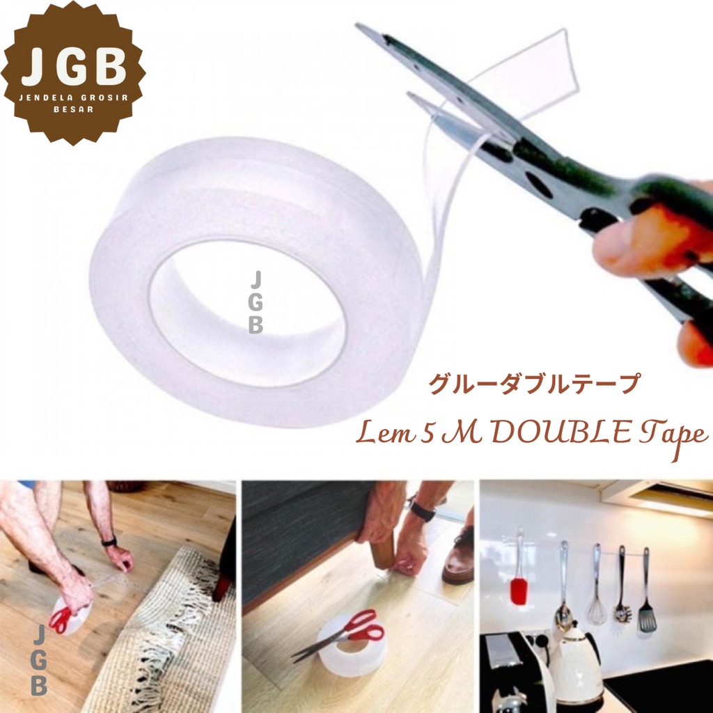 Jual Lem 5 M Transparan washable reuse ivy grip - Lem Tape - Lem Tape ...