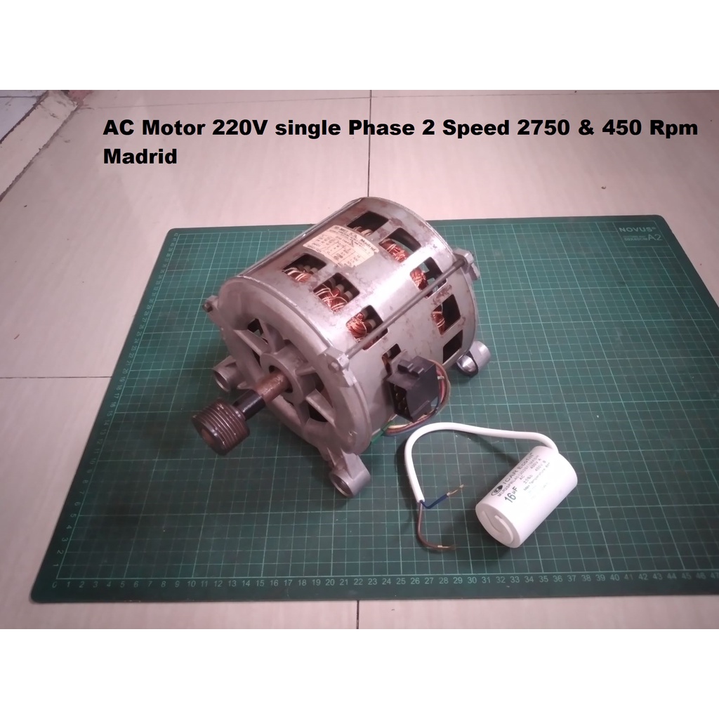 Jual AC Motor 220V single Phase 2 Speed 2750 & 450 Rpm Madrid | Shopee ...