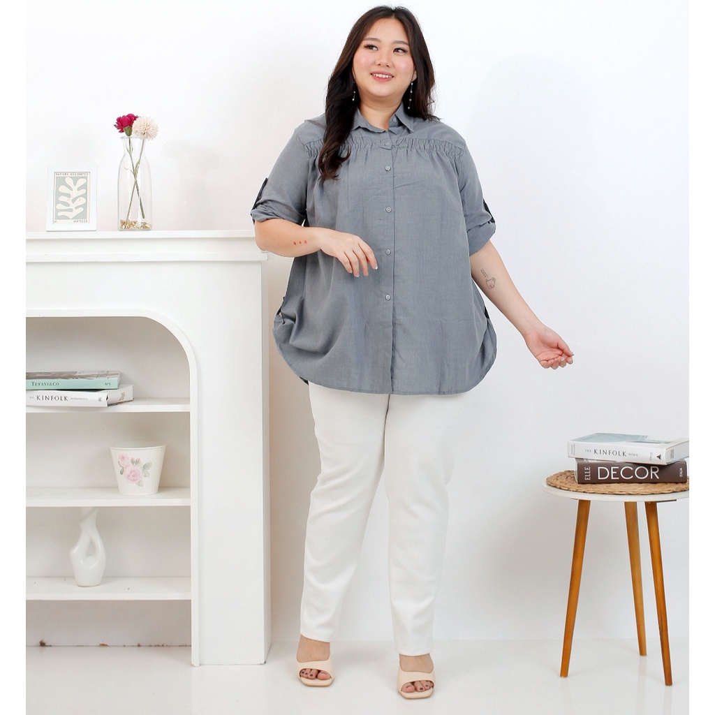 Jual Ami Collection09 - Kemeja Denim Oversize XXL / Kemeja Wanita ...
