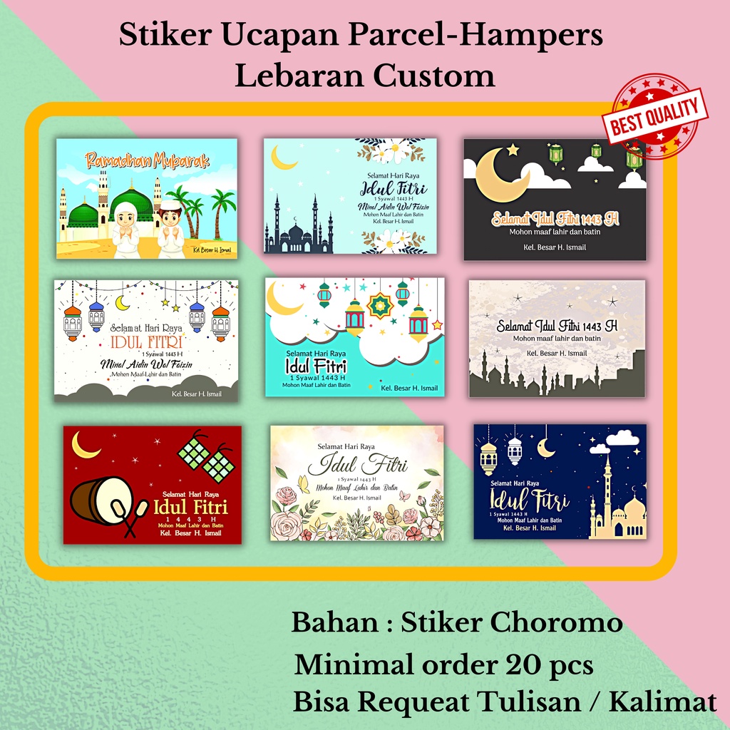 Jual Stiker Parcel Hampers Bingkisan Lebaran Hari Raya Idul Fitri ...