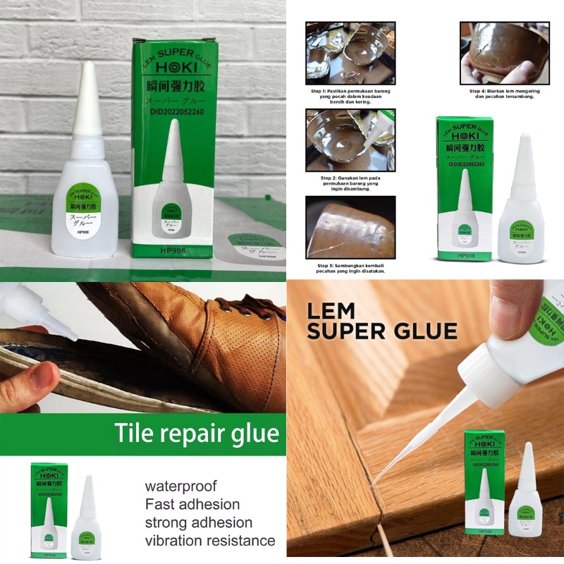 Jual PROMO LEM Hoki super glue lem perekat super kuat lem korea lem ...