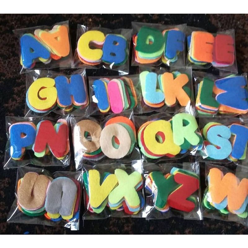 Jual Huruf abjad kain flanel/huruf kain flanel/kerajinan huruf kain ...