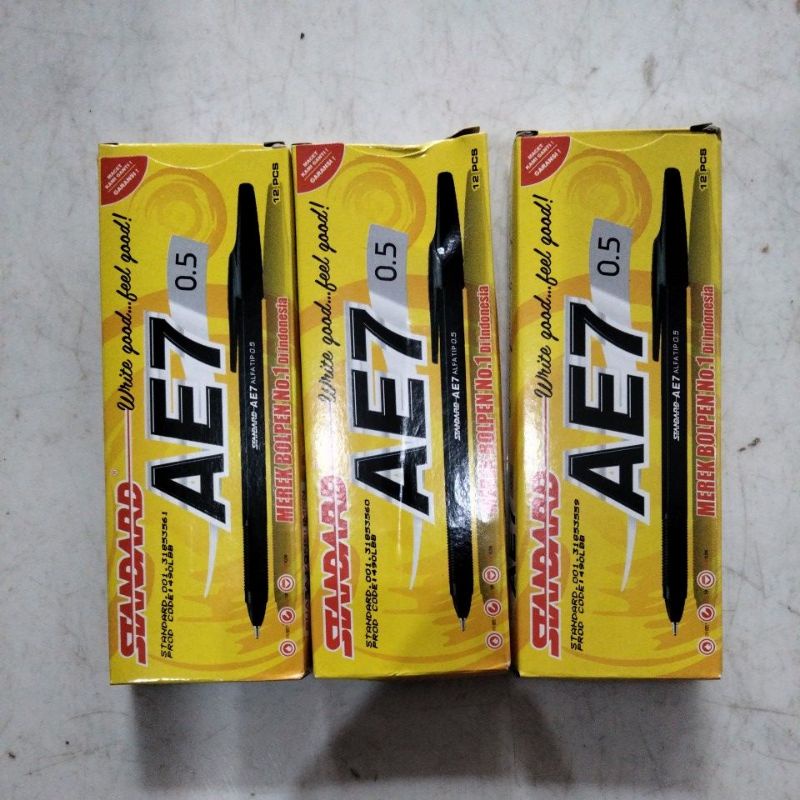 Jual Pulpen Standard AE7 per lsn (Hitam/Biru/Merah) | Shopee Indonesia