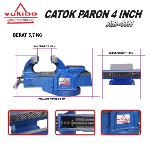 Jual Ragum Putar Bais - Catok Besi Tanggem Paron - Bench Vice 4inch ...