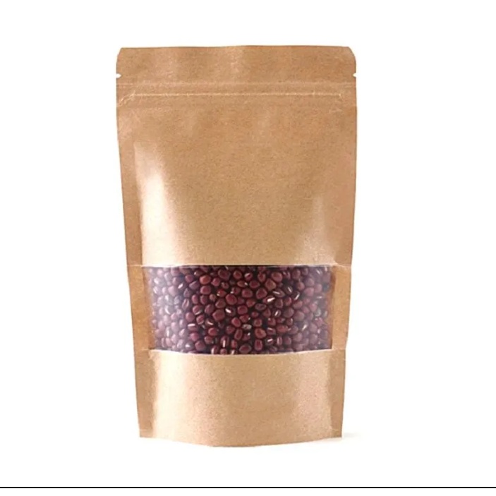 Jual Standing Pouch Kraft Paper Coklat window Ziplock | Kemasan Kopi ...