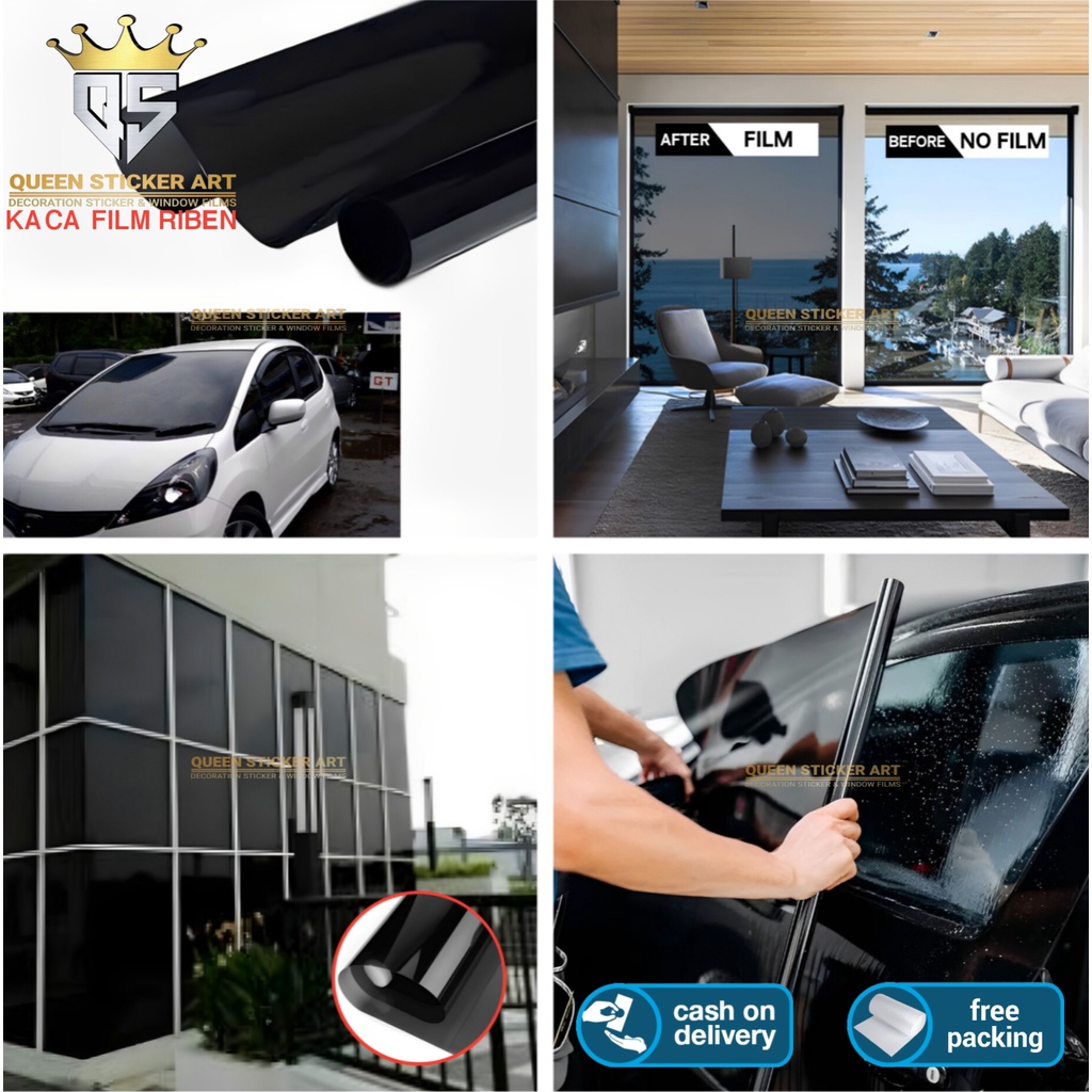 Jual Kaca Film Mobil Rumah Ruko Kantor Dan Gedung Hitam Smoke Riben Rayben One Way Anti Tolak ...